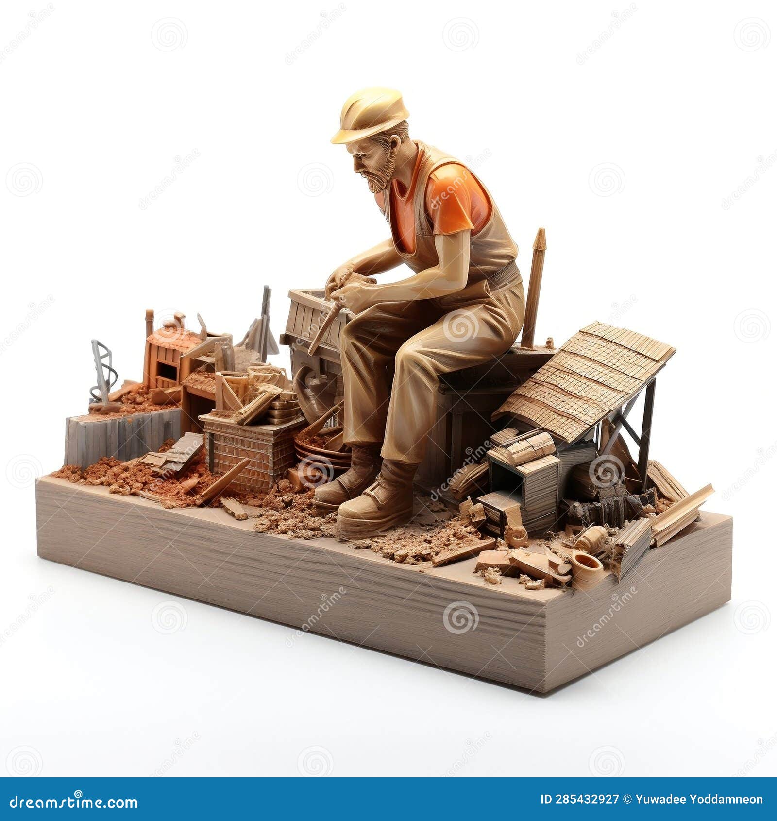 Celebrating the Workforce 3D Male Character on Labor Day Stock ...