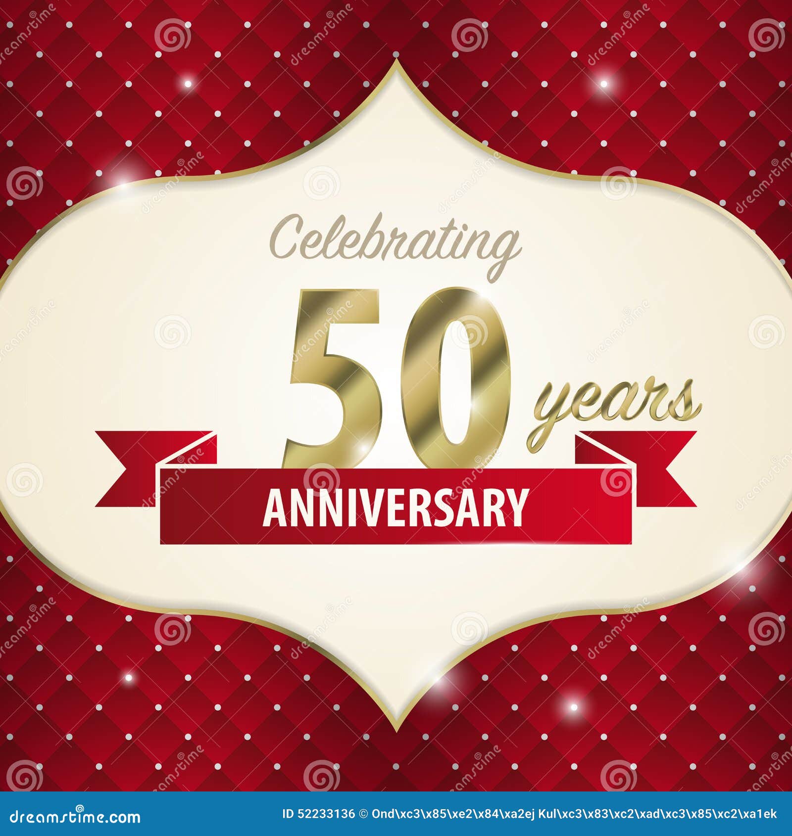 Celebrating 50 Years Anniversary. Golden Style Stock Vector ...