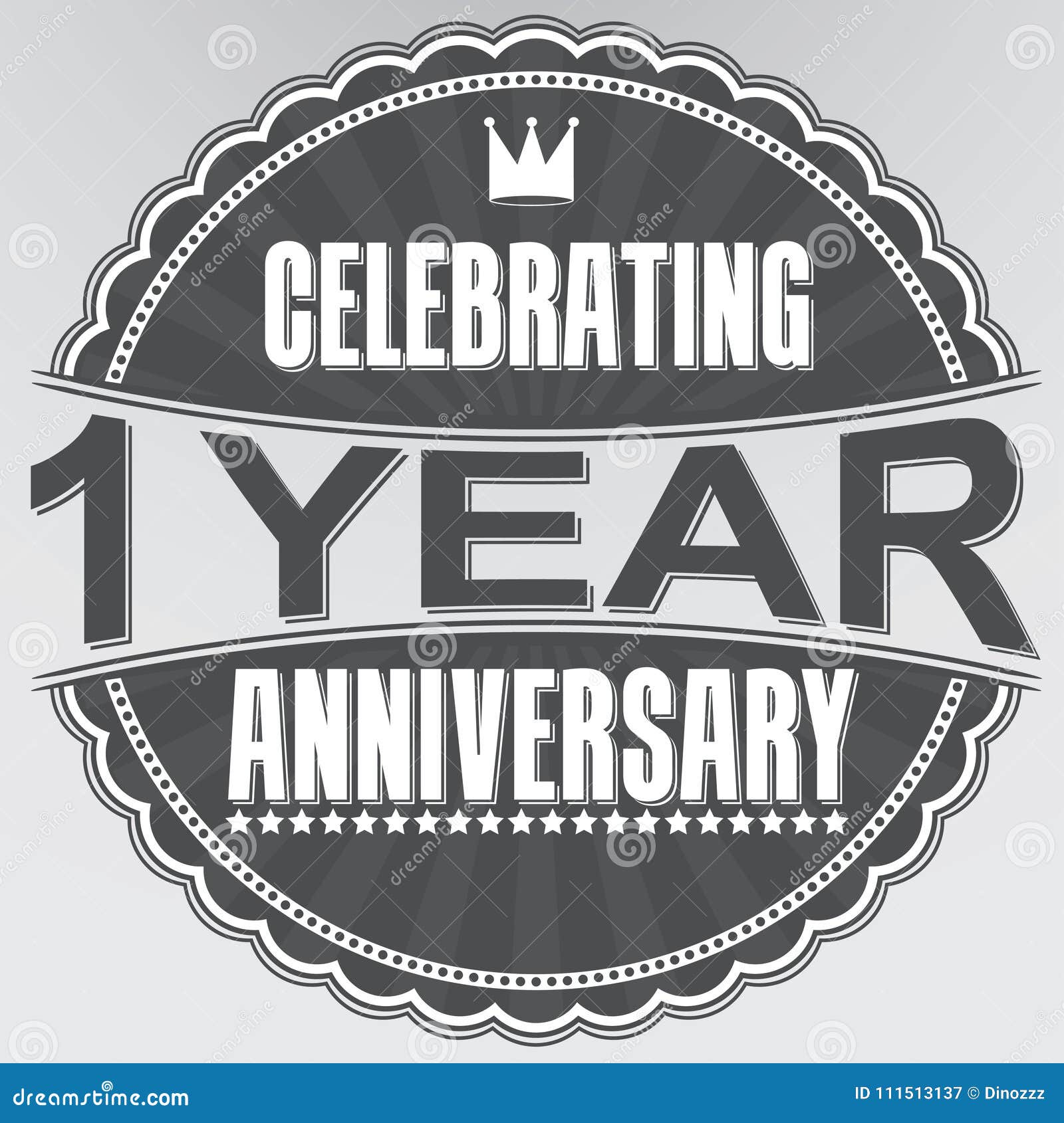 Celebrating 1 Years Anniversary Retro Label, Vector Illustration Stock ...