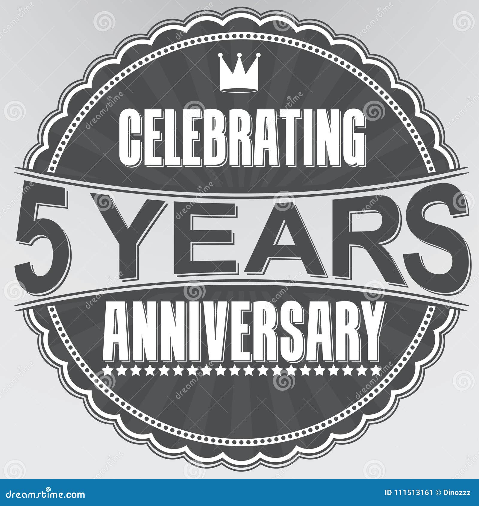 Celebrating 5 Years Anniversary Retro Label, Vector Illustration Stock ...
