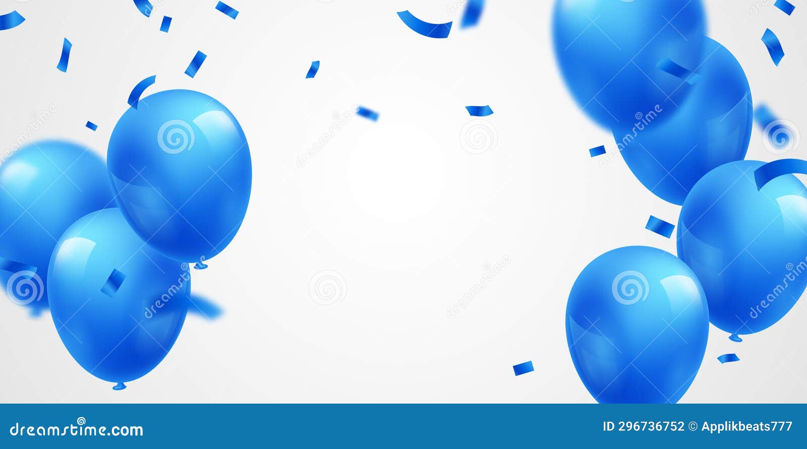 Celebration Background with Blue Balloons for Party Vector Illustration ...