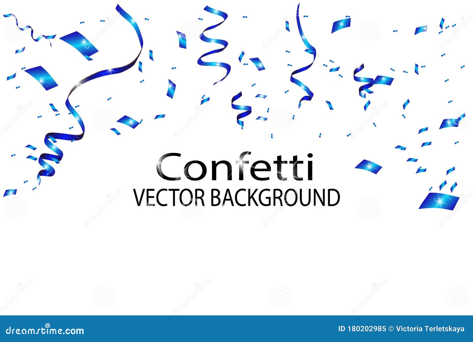 Celebration Background with Confetti Blue. Isolated on White ...