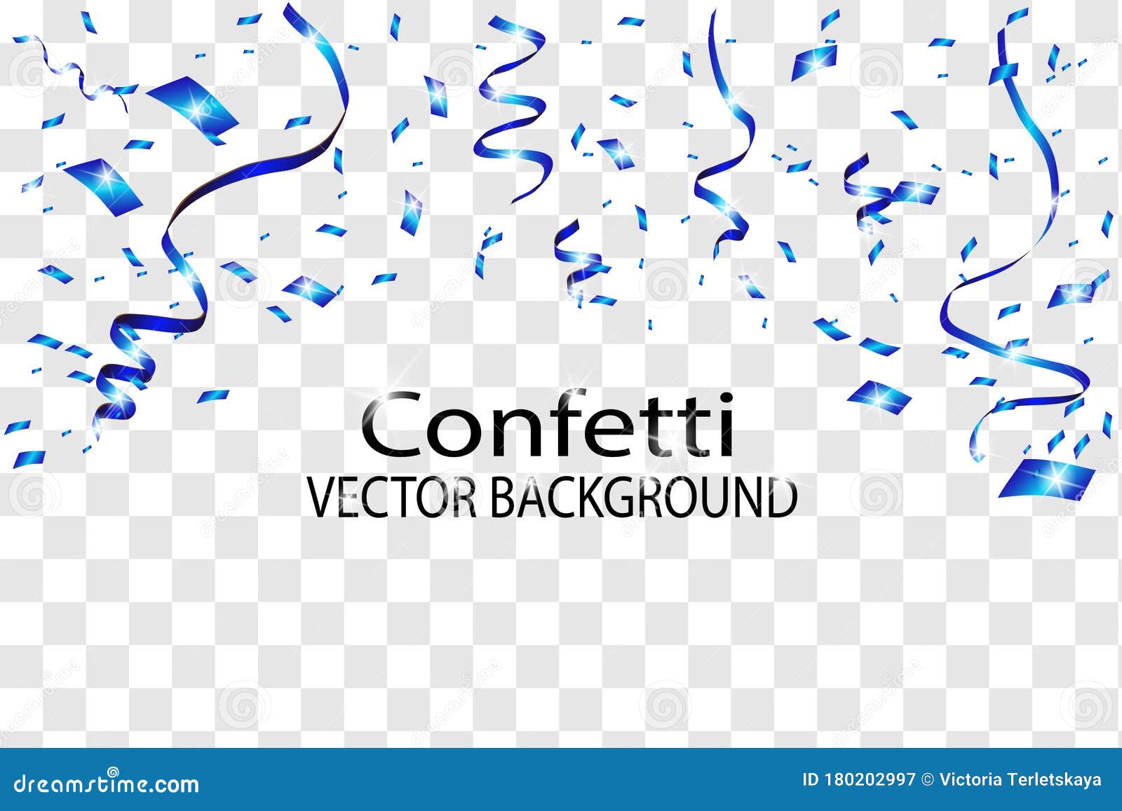 Celebration Background with Confetti Blue. Isolated on White ...