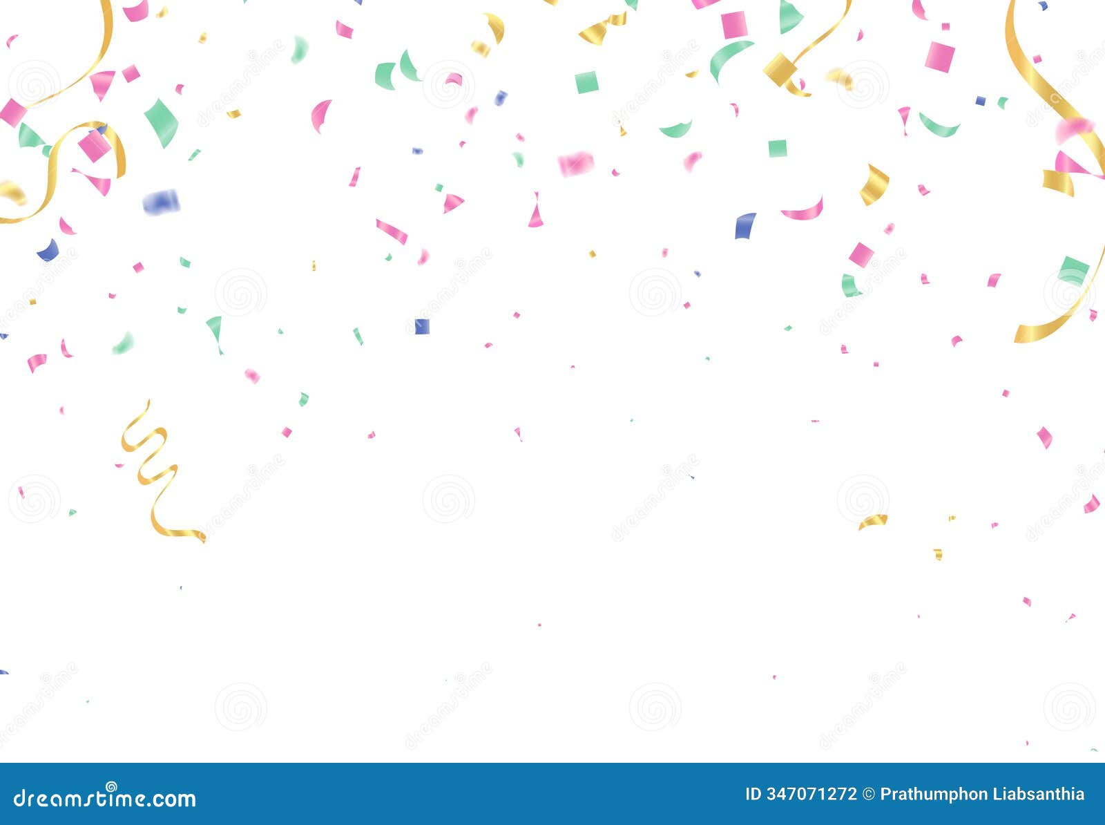 Celebration Background with Confetti and Ribbons. Vector Illustration ...