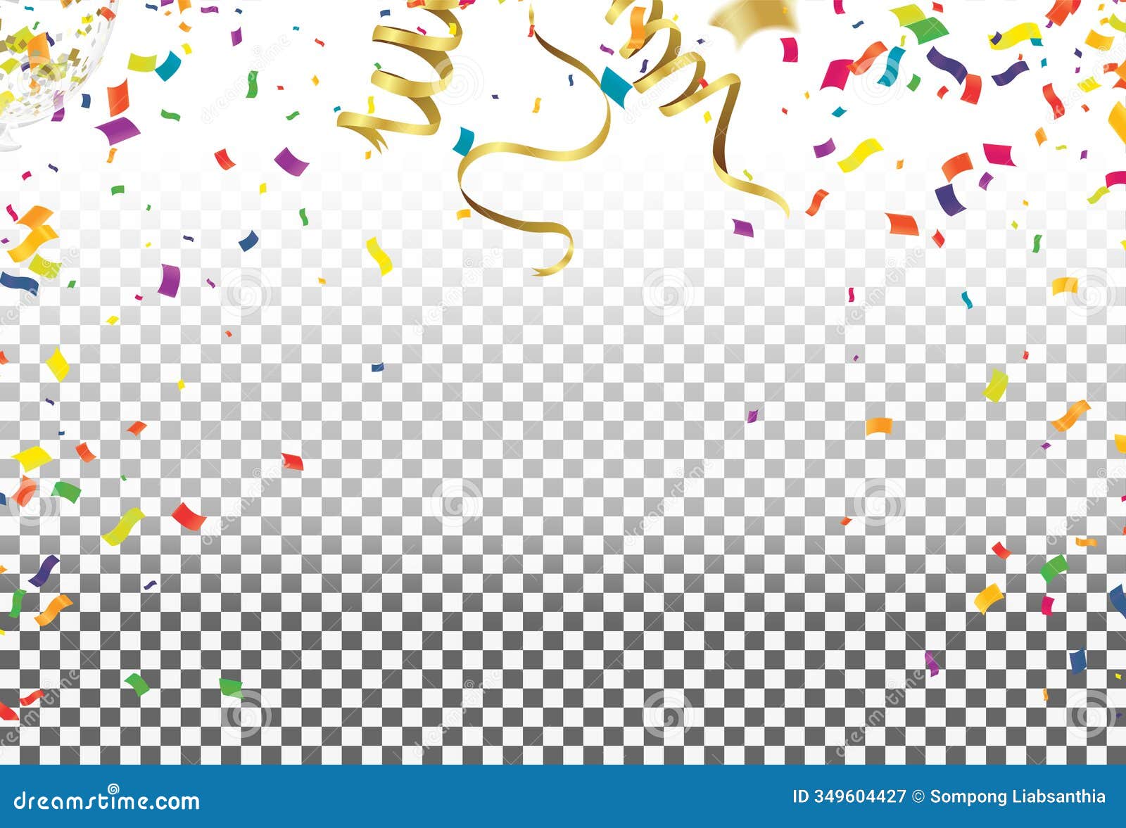 Celebration Background with Confetti and Ribbons. Vector Illustration ...