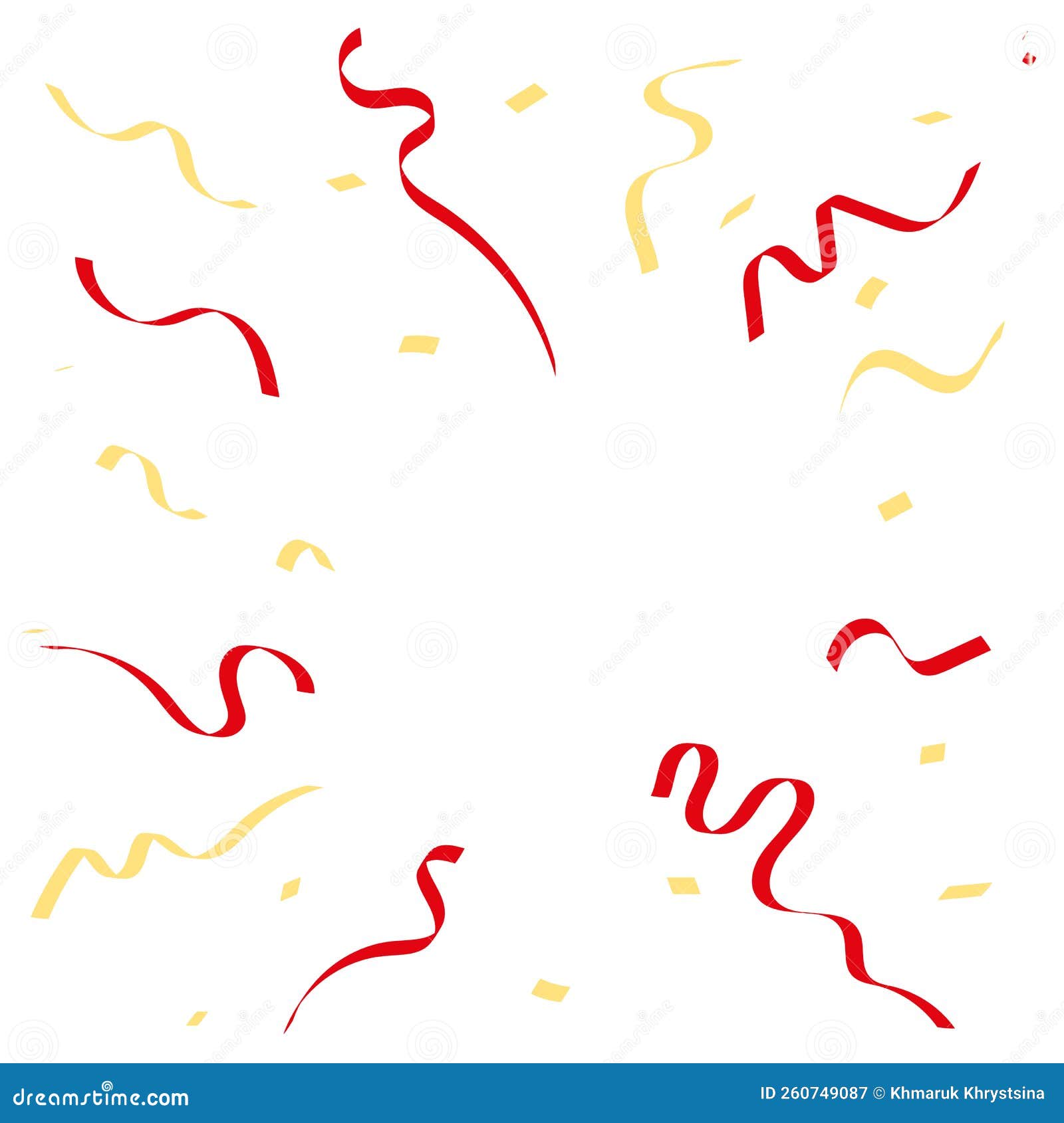 Celebration Background Template with Red Gold Ribbons. Vector ...