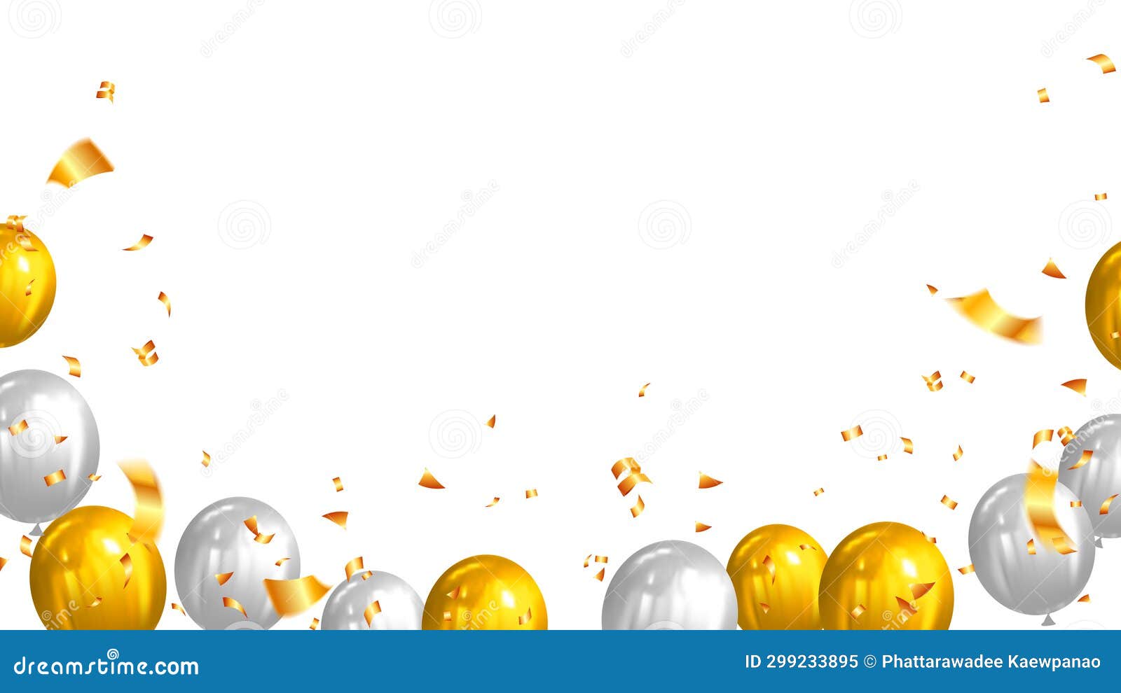 Celebration Banner with Gold and Silver Balloons Stock Vector ...