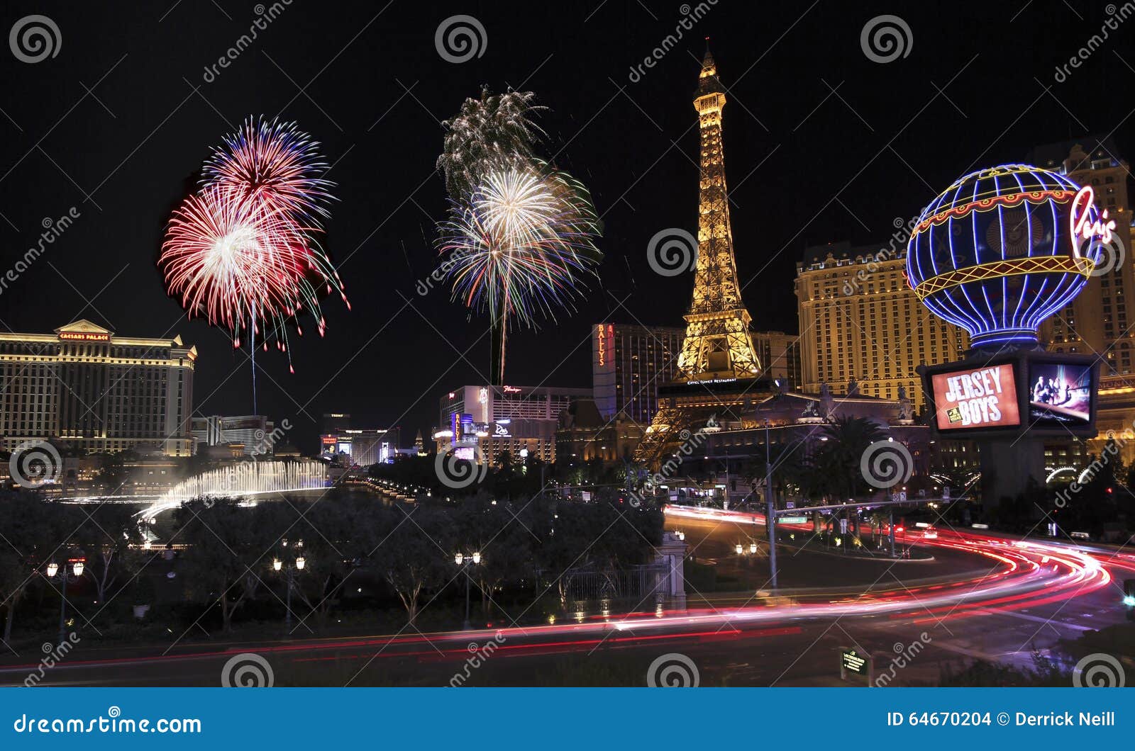 A Celebration at Bellagio and Las Vegas Blvd Editorial Stock Image ...
