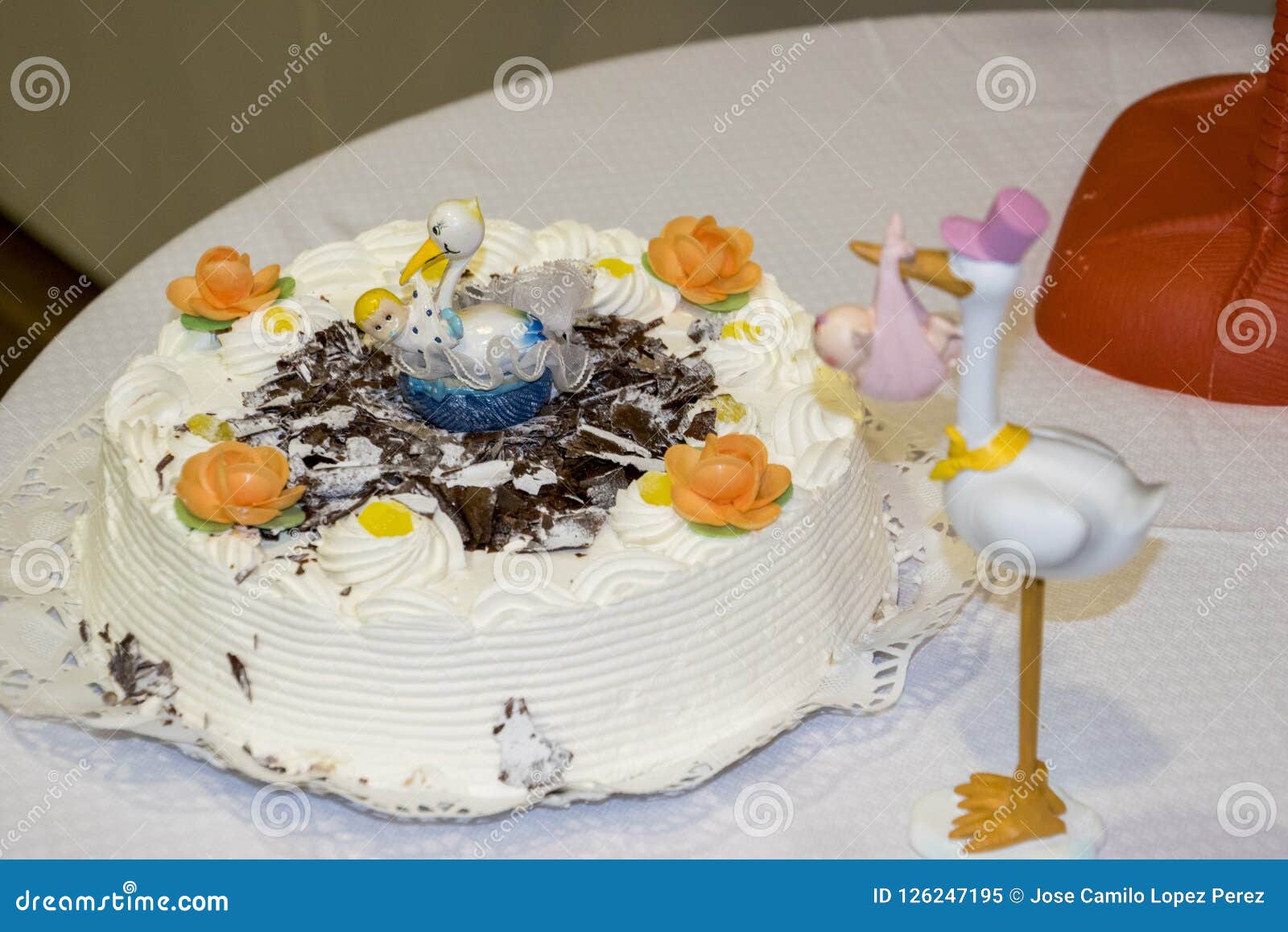 Celebration Cake for the Birth Stock Image - Image of table, restaurant ...