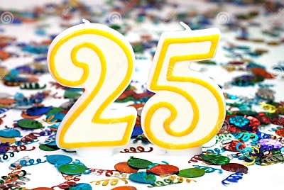 Celebration Candle - Number 25 Stock Image - Image of occasion ...