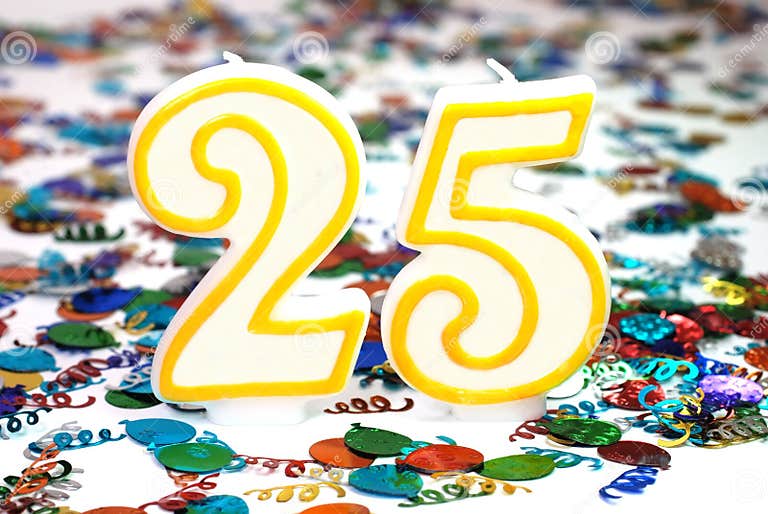 Celebration Candle - Number 25 Stock Image - Image of occasion ...