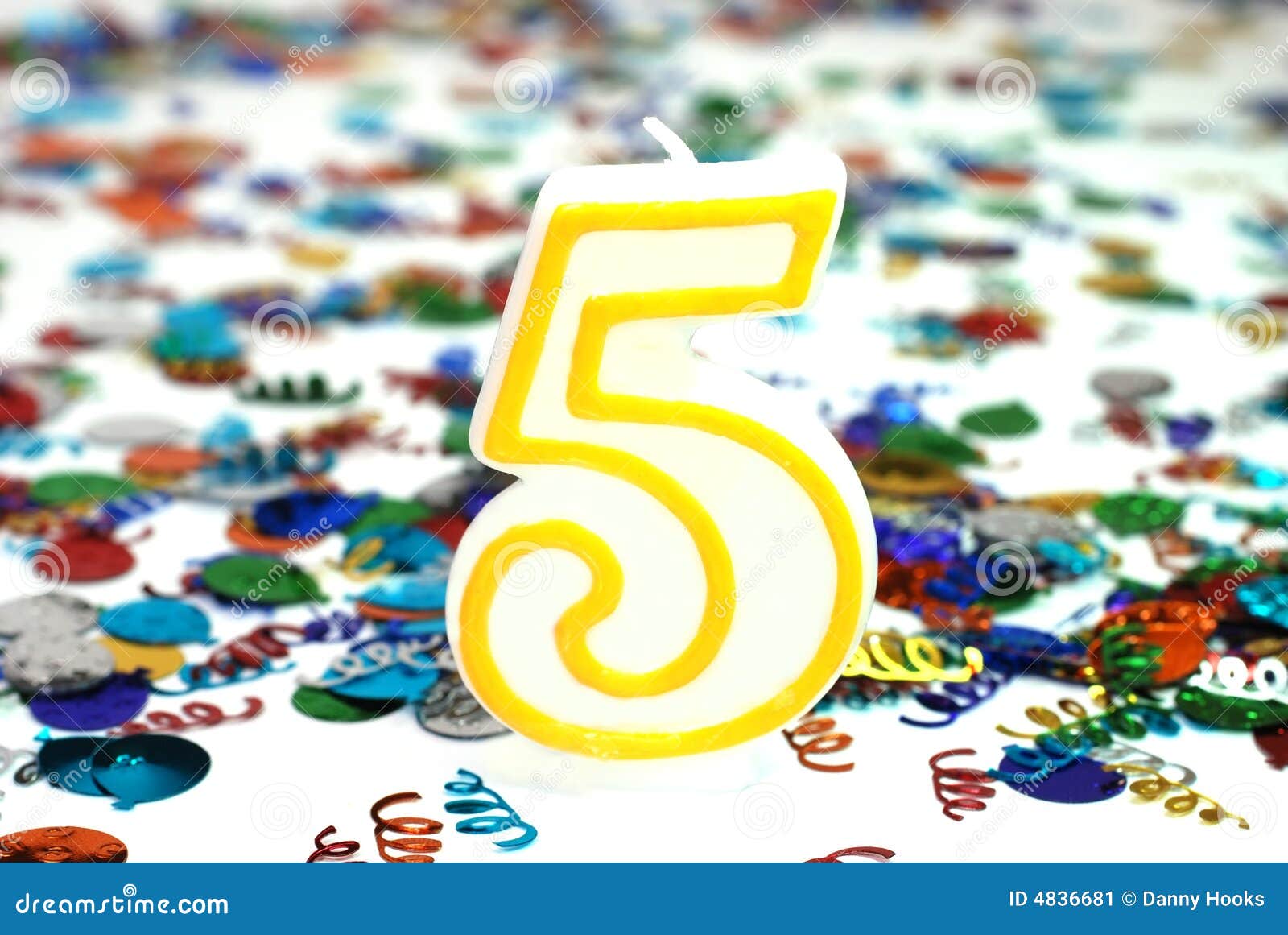 Celebration Candle - Number 5 Stock Image - Image of celebration ...