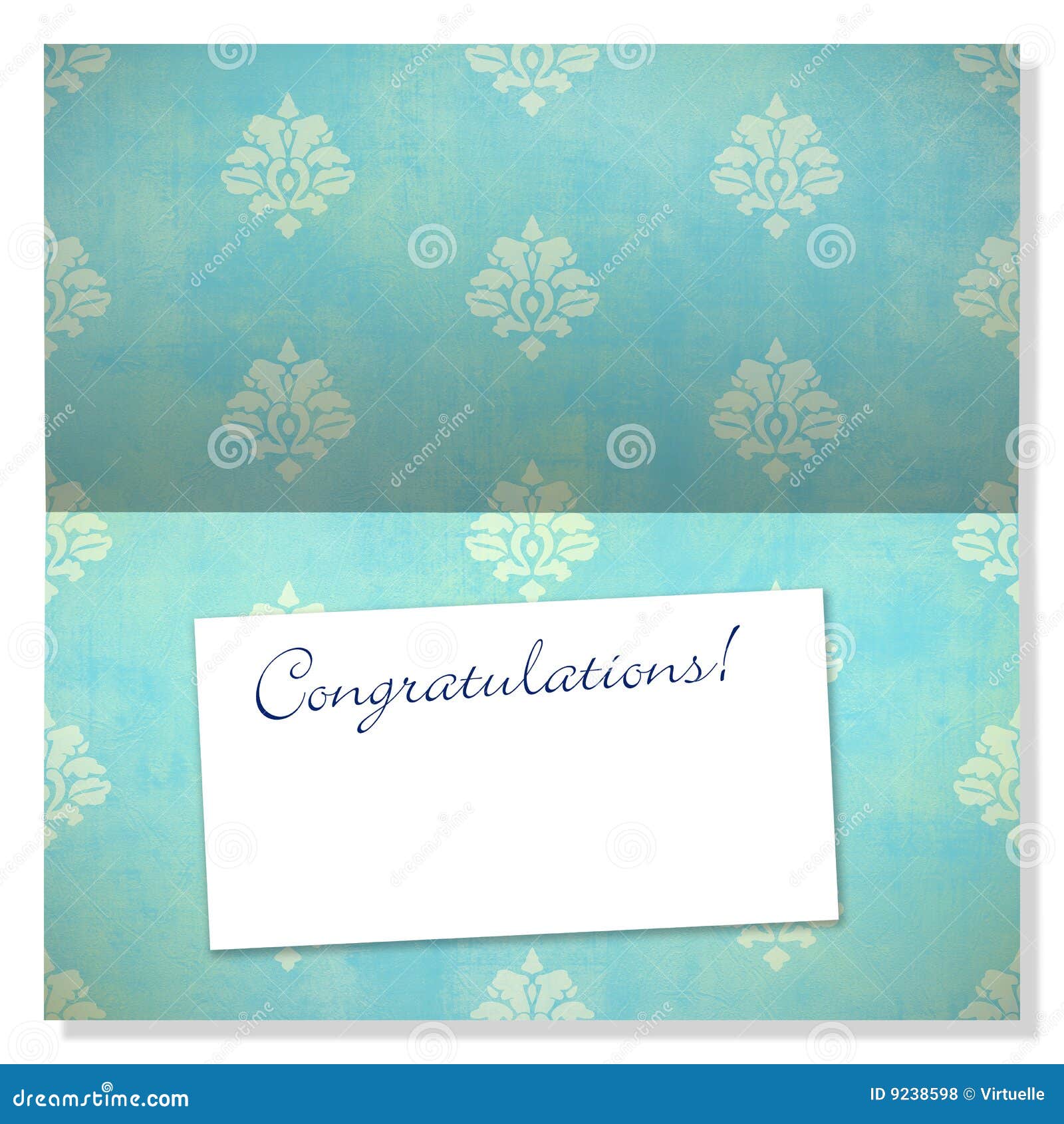 Celebration Card with Damask Pattern and Label Stock Illustration ...