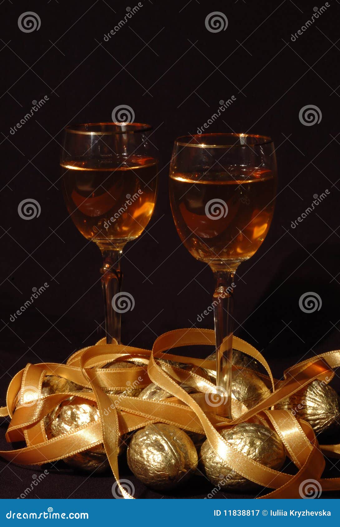 Celebration Christmas Still Life Stock Image - Image of golden, ribbon ...