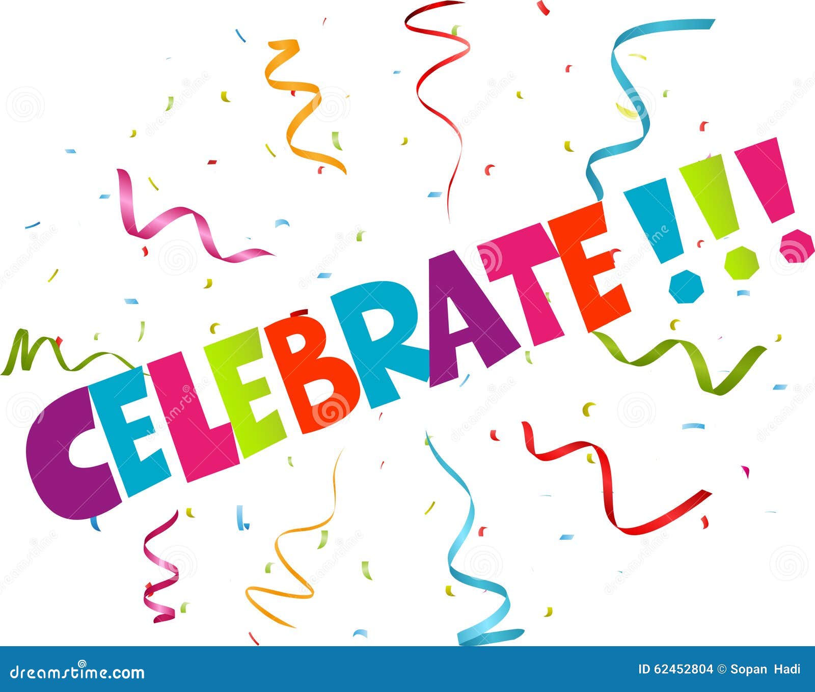 Celebration with Colorful Confetti Stock Vector - Illustration of color ...