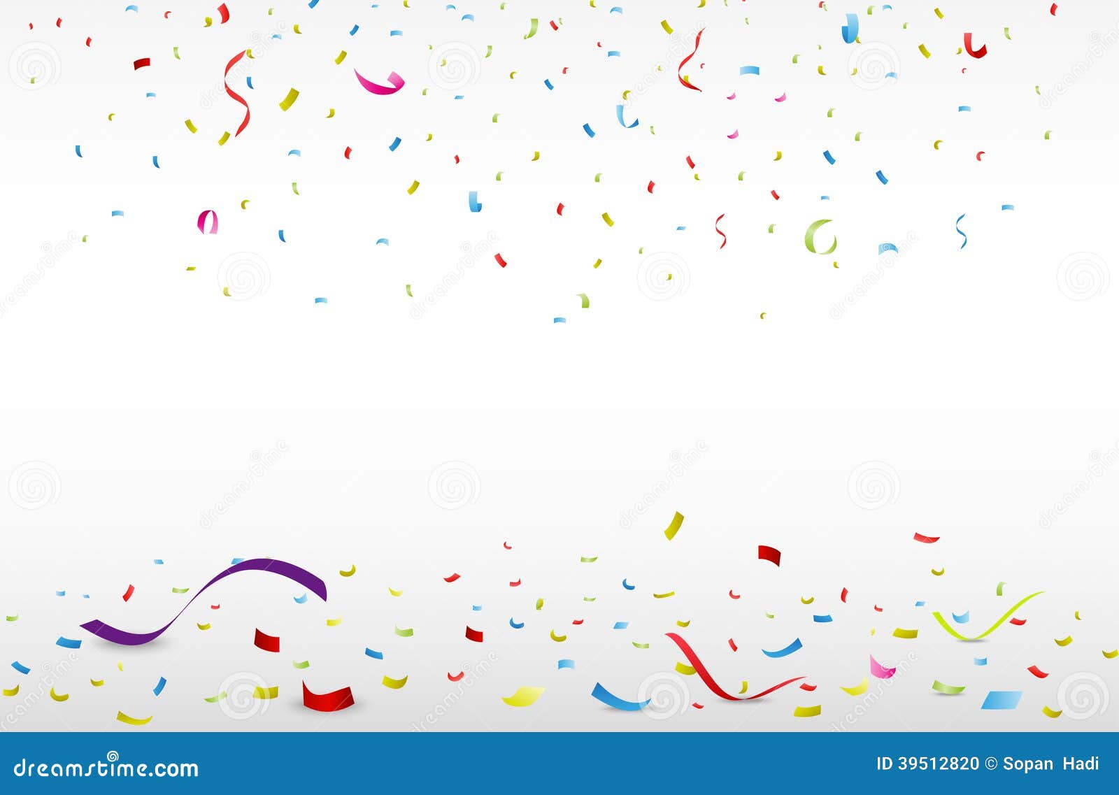 Celebration with Colorful Ribbon and Confetti Stock Vector ...