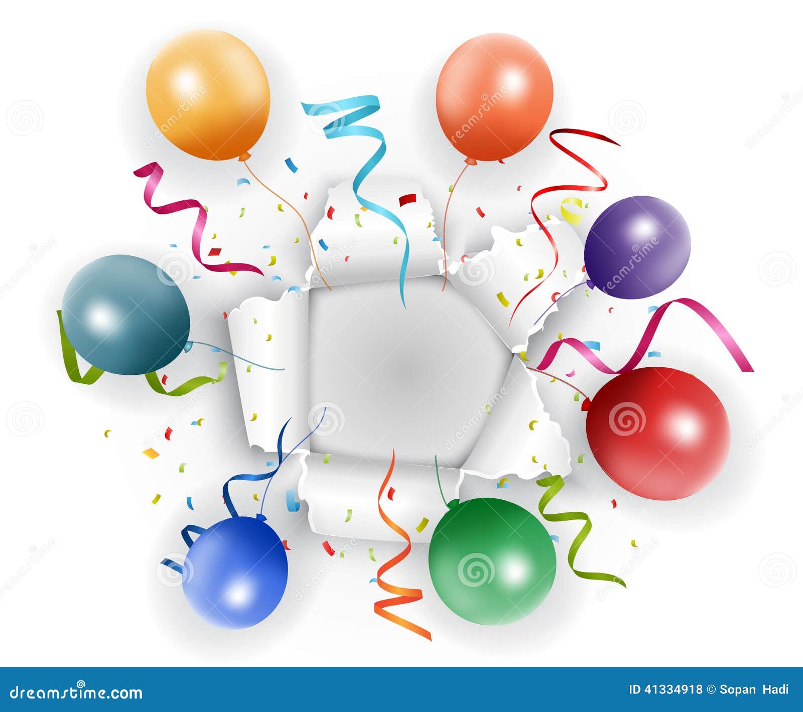 Celebration with Confetti and Balloon Stock Vector - Illustration of ...