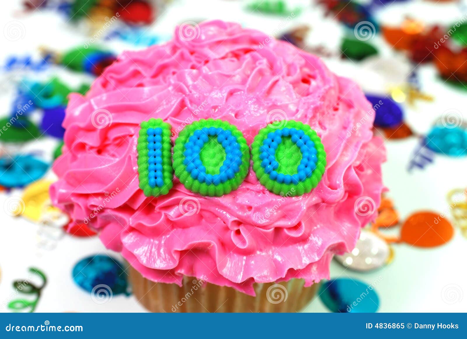 Celebration Cupcake - Number 100 Stock Image - Image of frosted, sweets ...