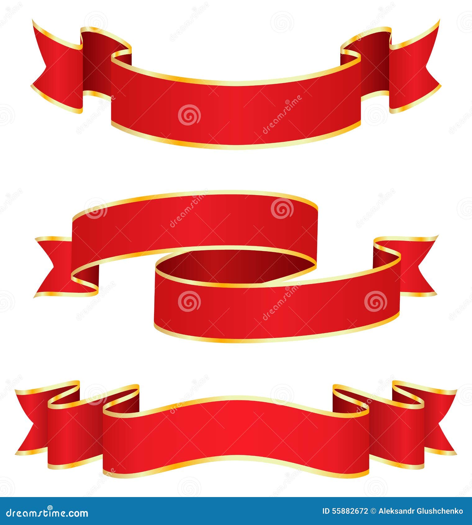 Celebration Curved Ribbons Variations on White Stock Vector ...
