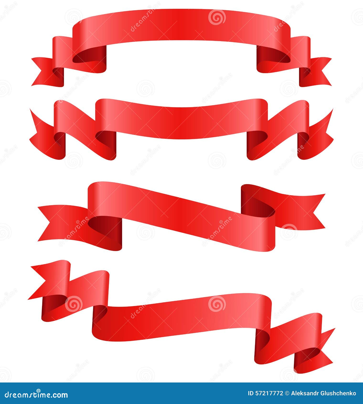 Celebration Curved Ribbons Variations on White Stock Vector ...
