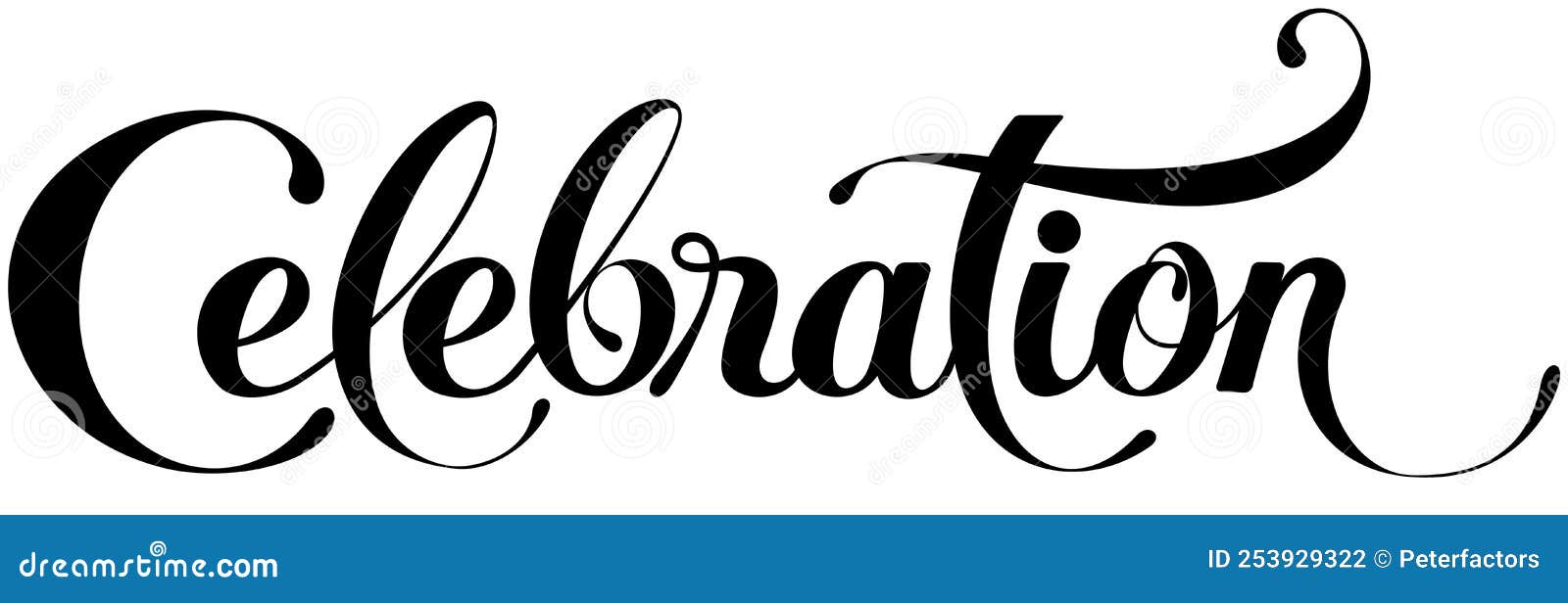 Celebration 3 - Custom Calligraphy Text Stock Vector - Illustration of ...