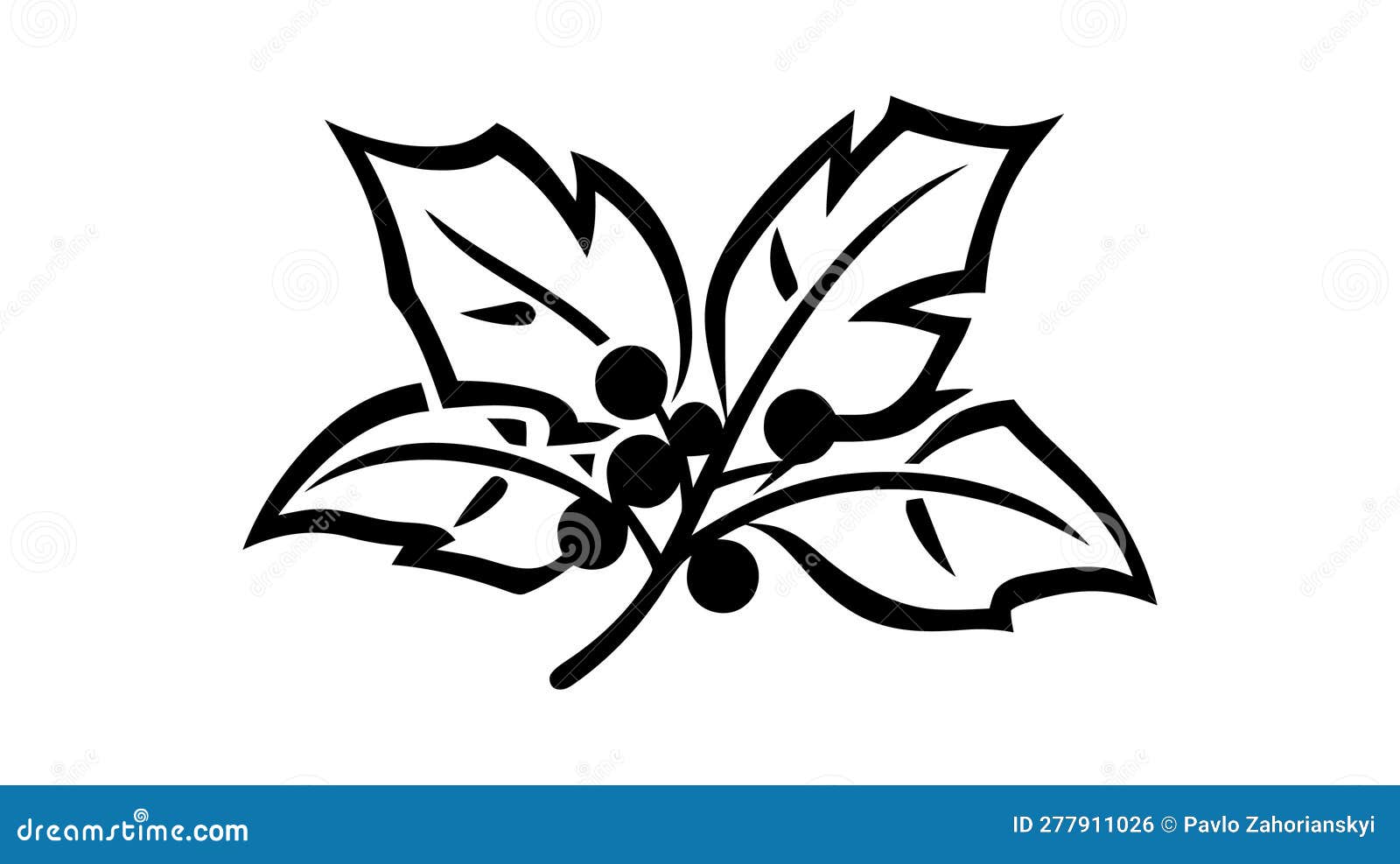 Celebration Decorations Flat Line Icon. Mistletoe Symbol Stock Vector ...