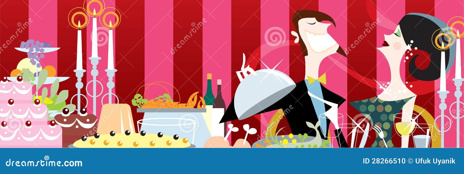 A celebration dinner stock illustration. Illustration of celebration ...