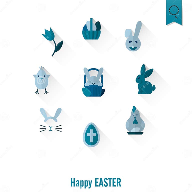Celebration Easter Icons stock vector. Illustration of cross - 56933234