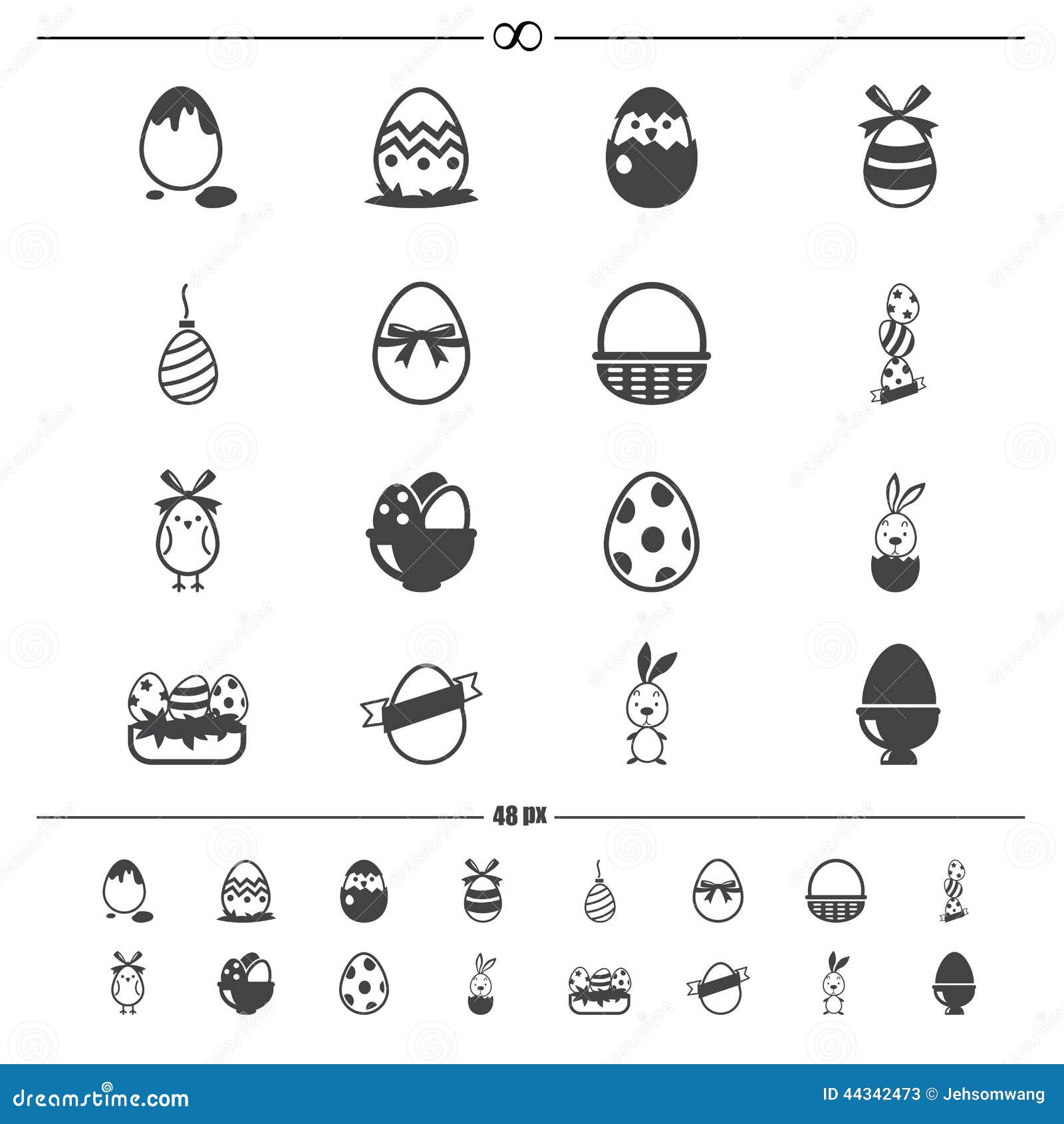 Celebration Easter Icons Cartoon Vector | CartoonDealer.com #60325413