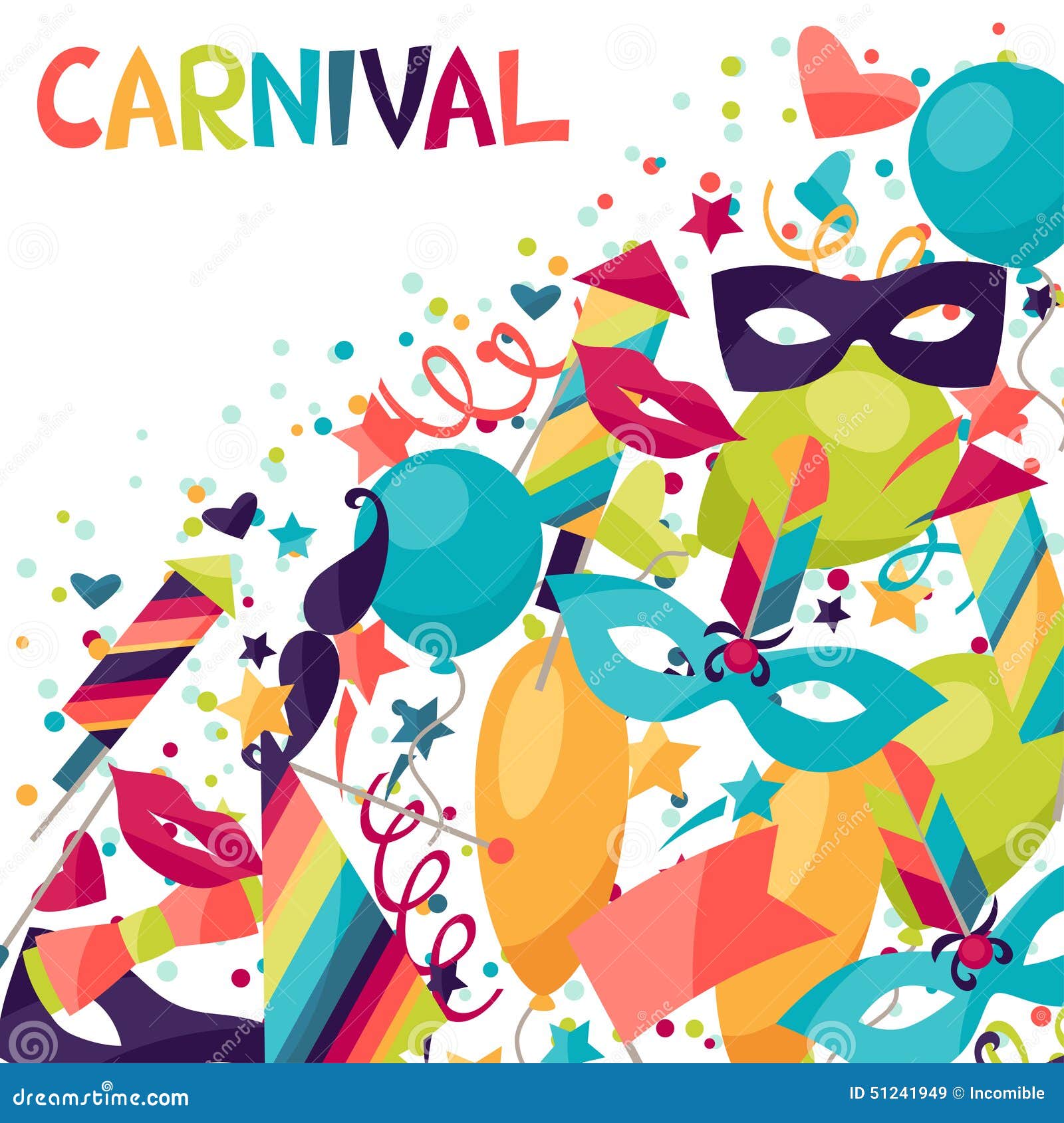 Celebration Festive Background with Carnival Icons Stock Vector ...