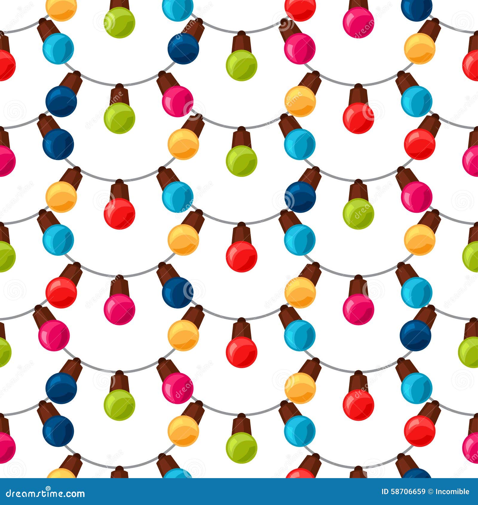 Celebration Festive Seamless Pattern with Garland Stock Vector ...