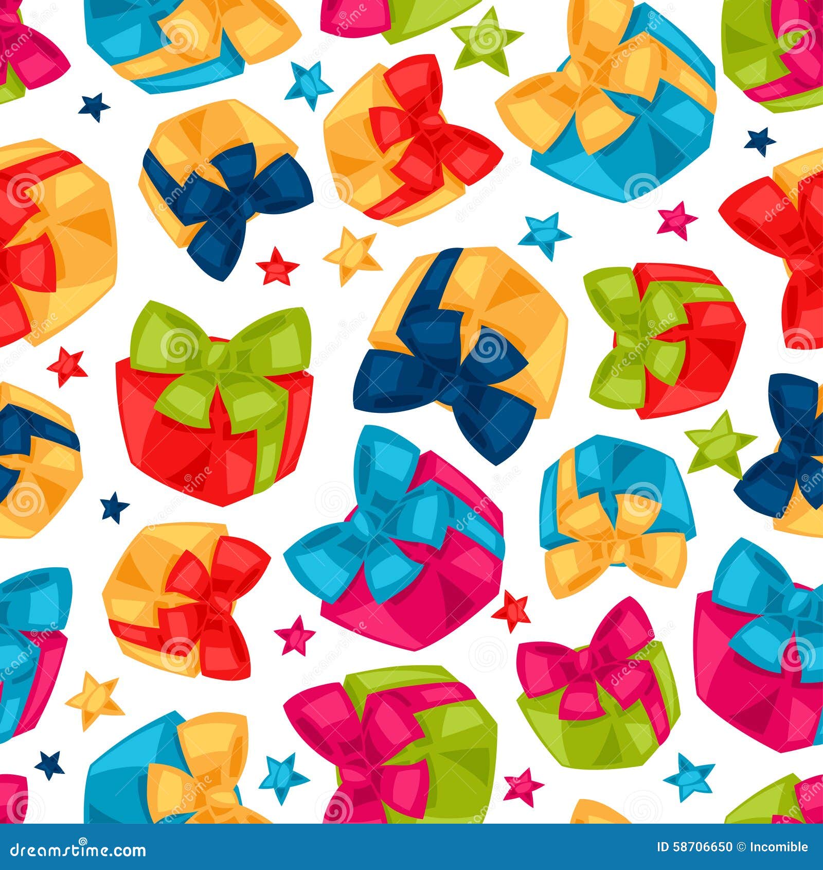 Celebration Festive Seamless Pattern with Gift Stock Vector ...