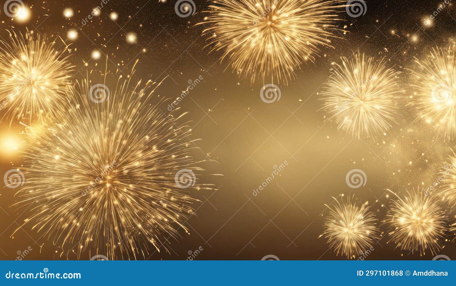 Firework Gold Bursting Isolated Black Background Stock Illustration ...