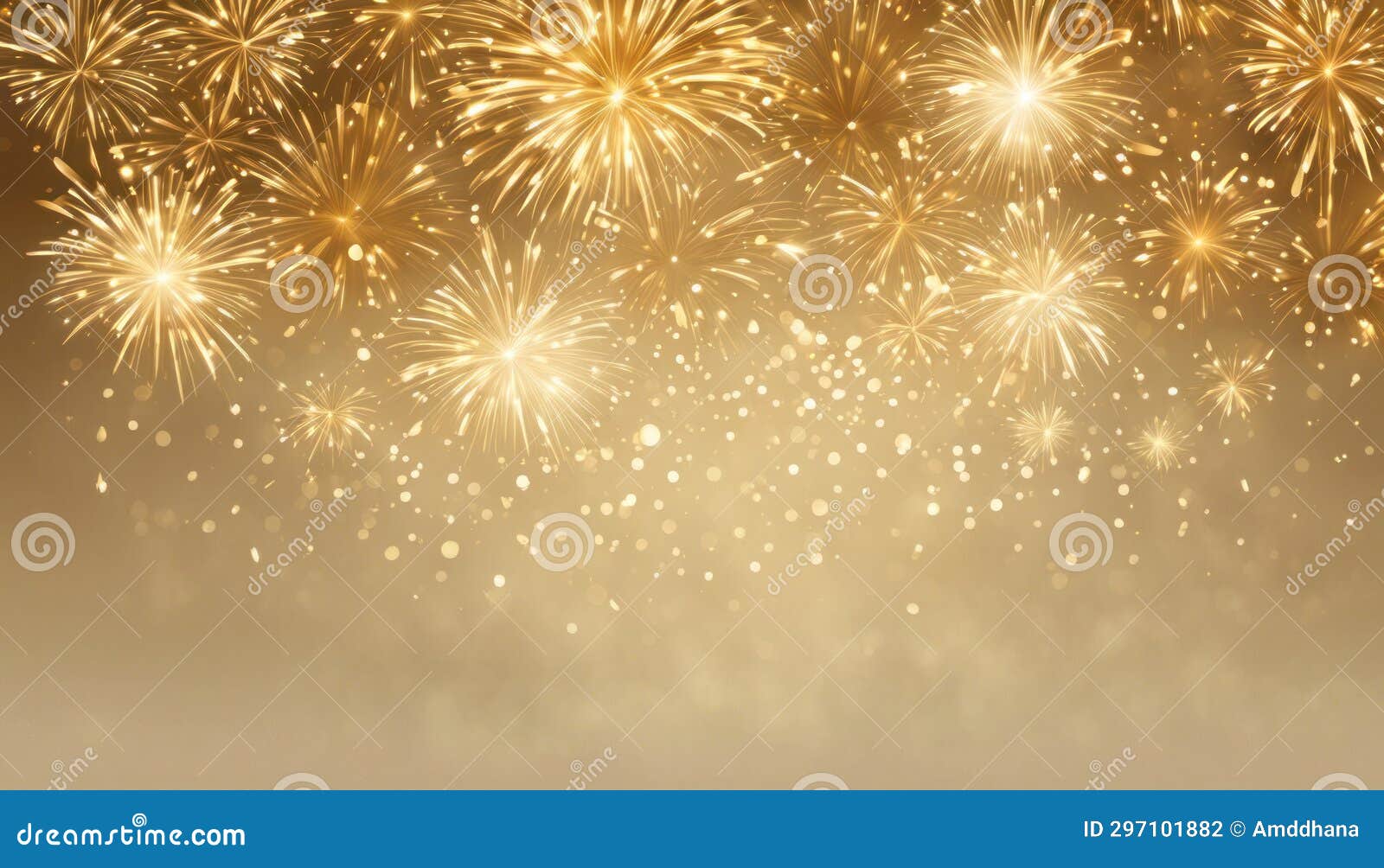 Firework Gold Bursting Isolated Black Background Stock Illustration ...