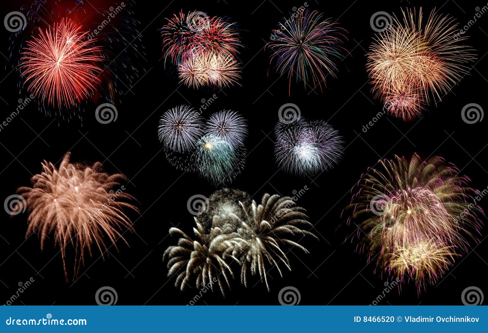 Celebration of Fireworks stock photo. Image of isolated - 8466520