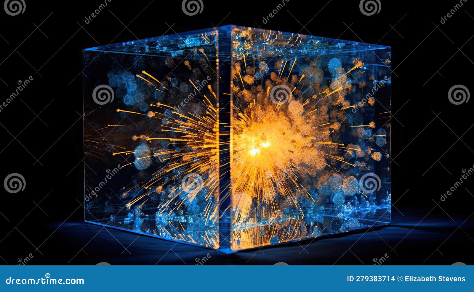 A Celebration of Fireworks - Blue and Gold Stock Illustration ...