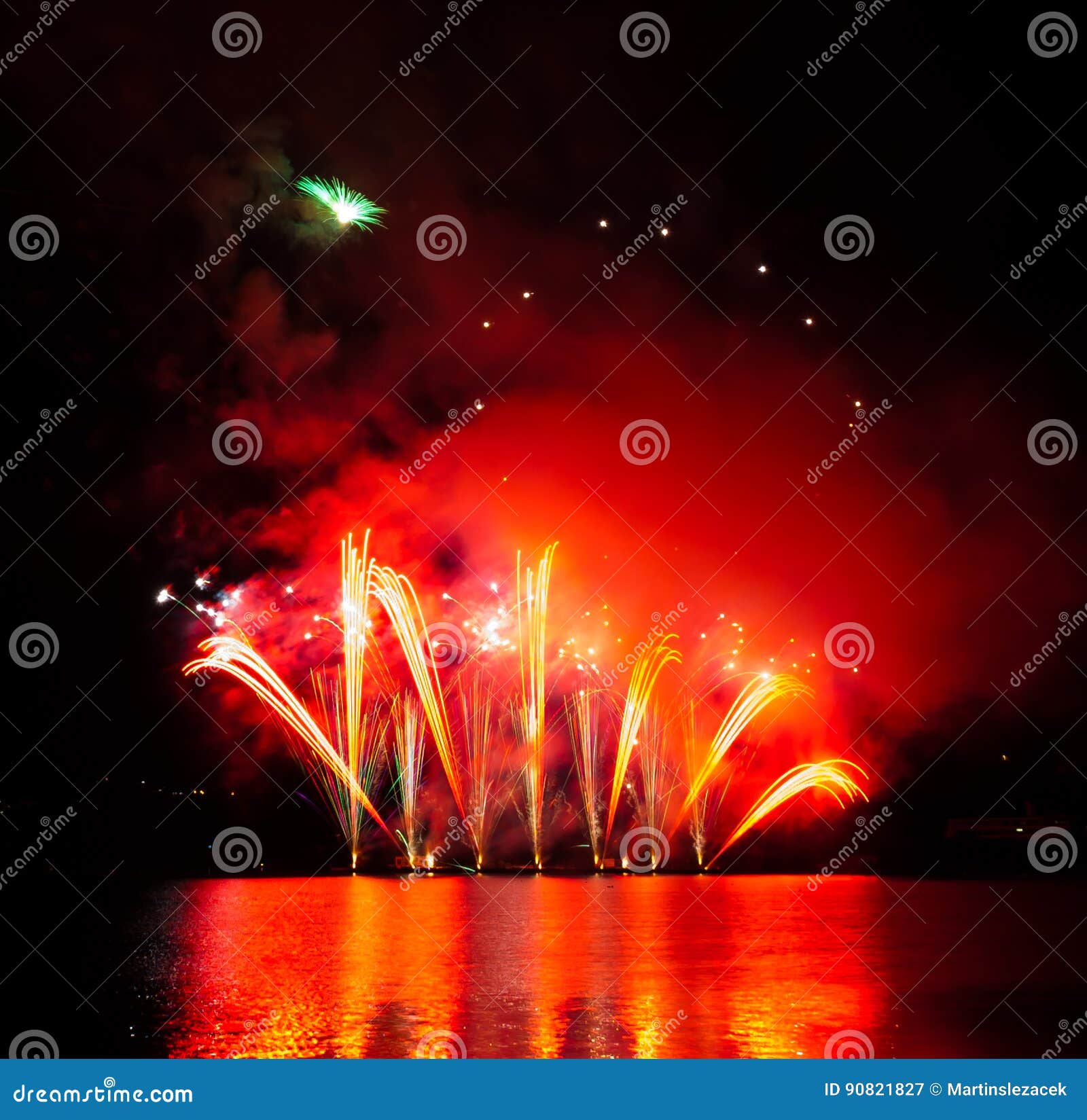 Celebration fireworks stock image. Image of reflection - 90821827