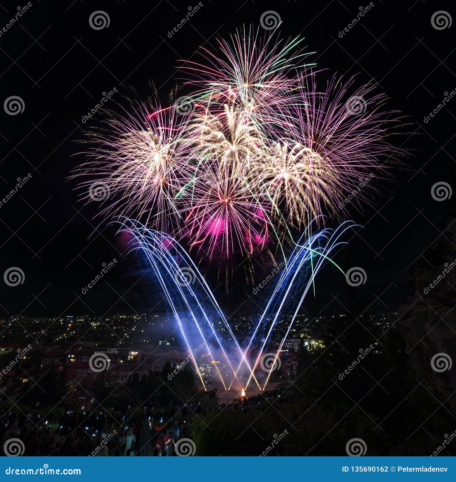 Fireworks, Bulgaria, Europe Stock Photo - Image of black, firework ...