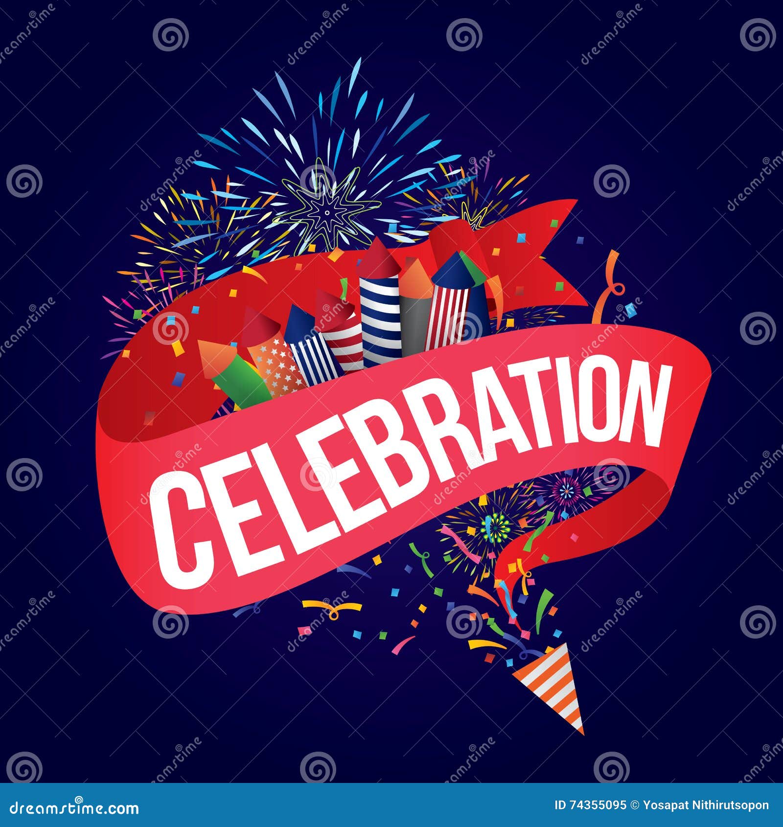 Celebration Fireworks. Firework Explode, Celebration Party Firework ...