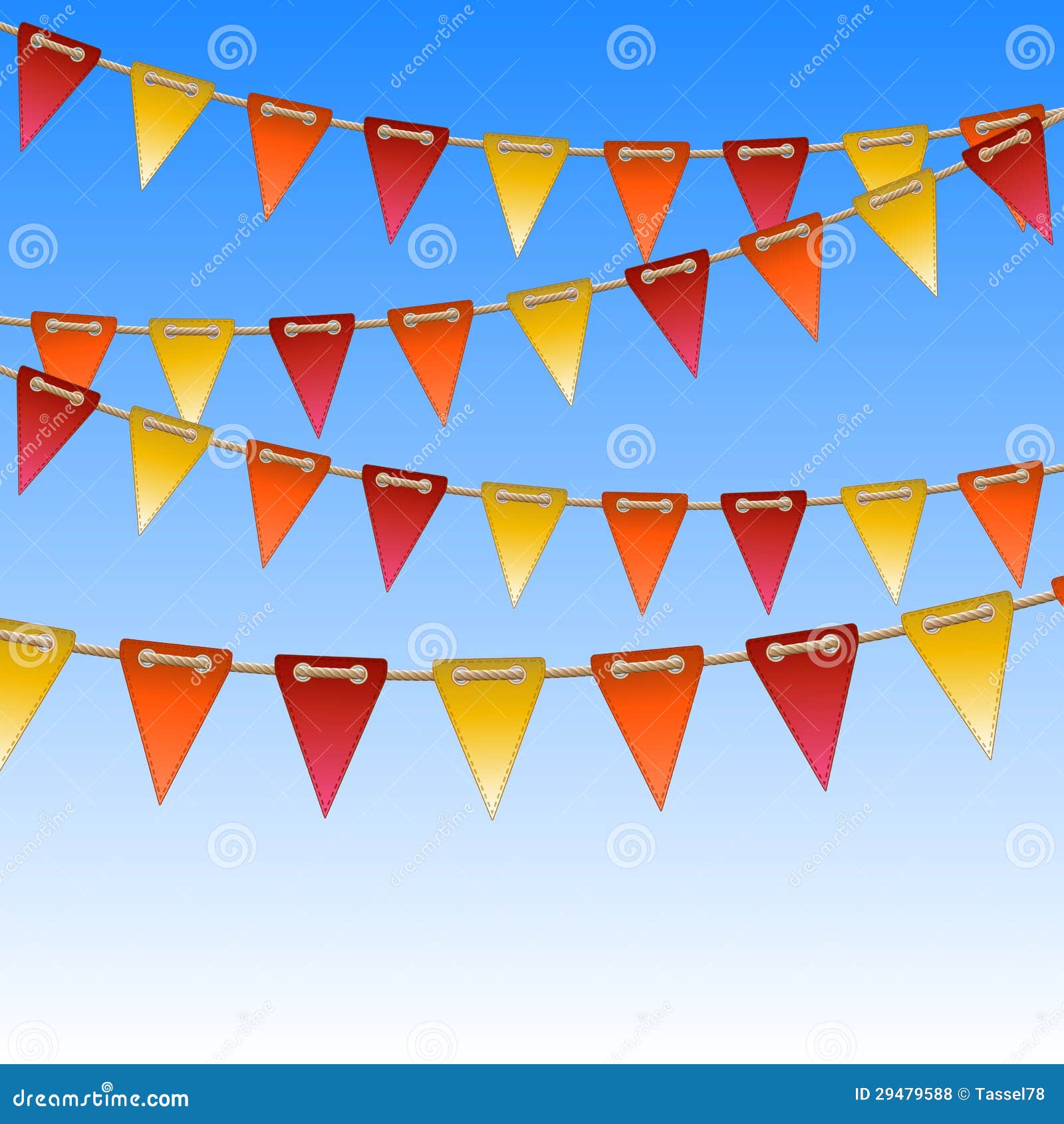 Celebration flags on rope stock vector. Illustration of blowing - 29479588