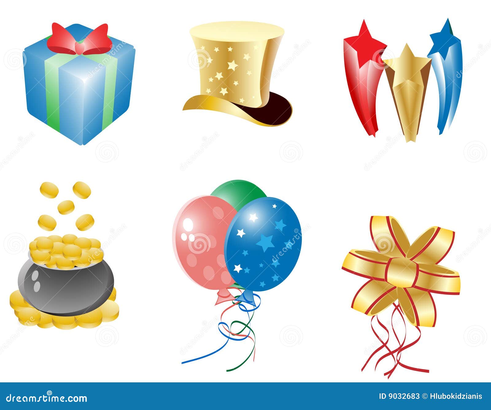 Celebration icon set stock vector. Illustration of green - 9032683