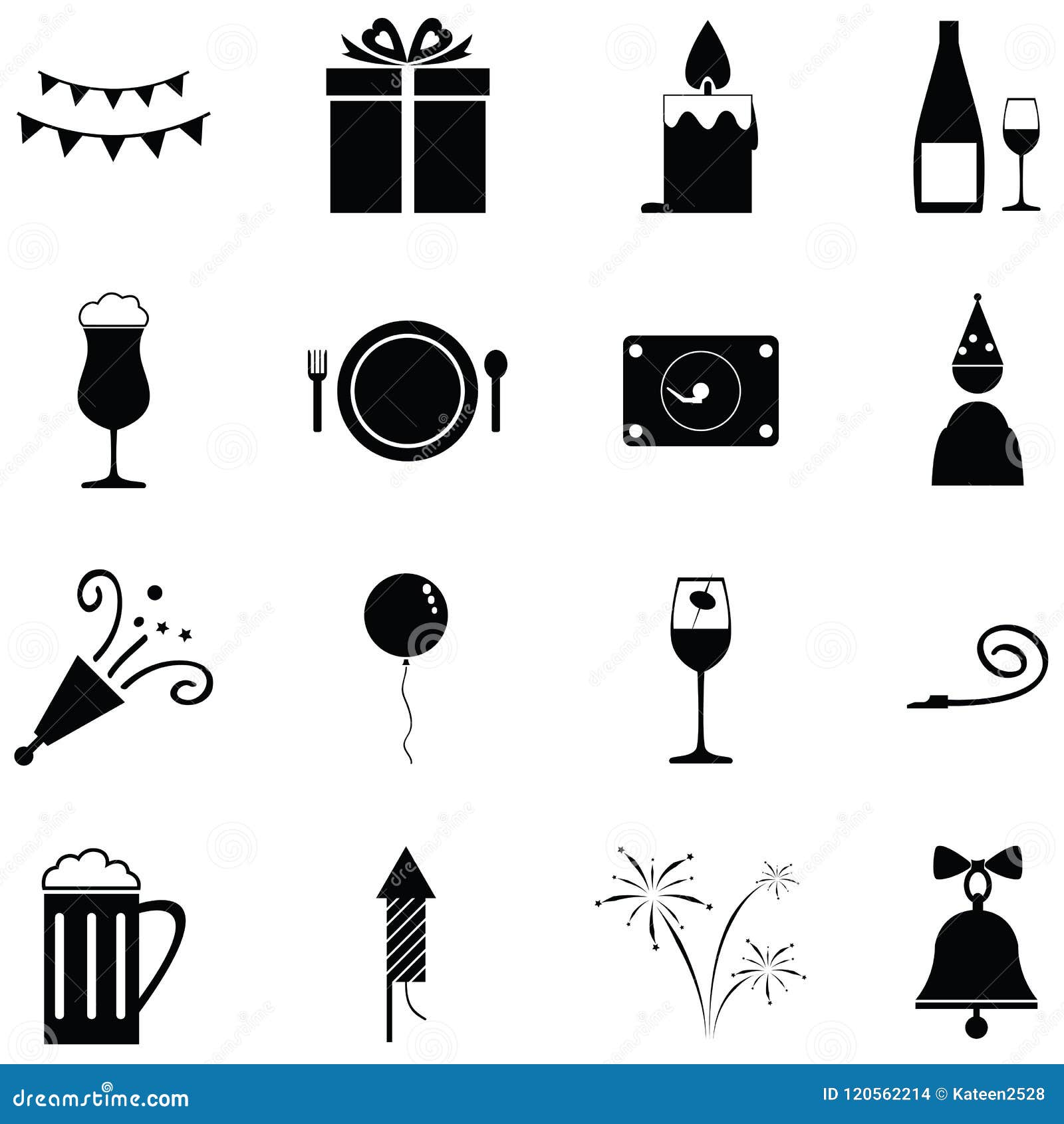 Celebration icon set stock vector. Illustration of celebration - 120562214