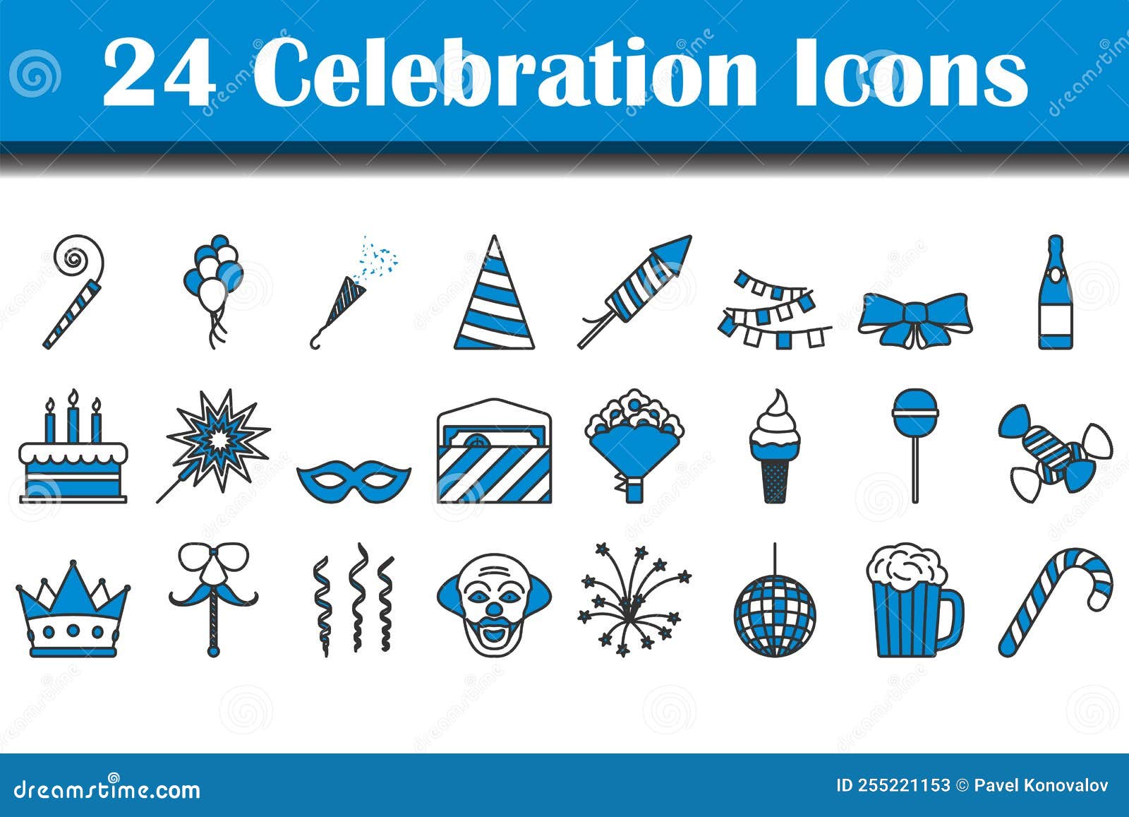 Celebration Icon Set stock vector. Illustration of celebrate - 255221153