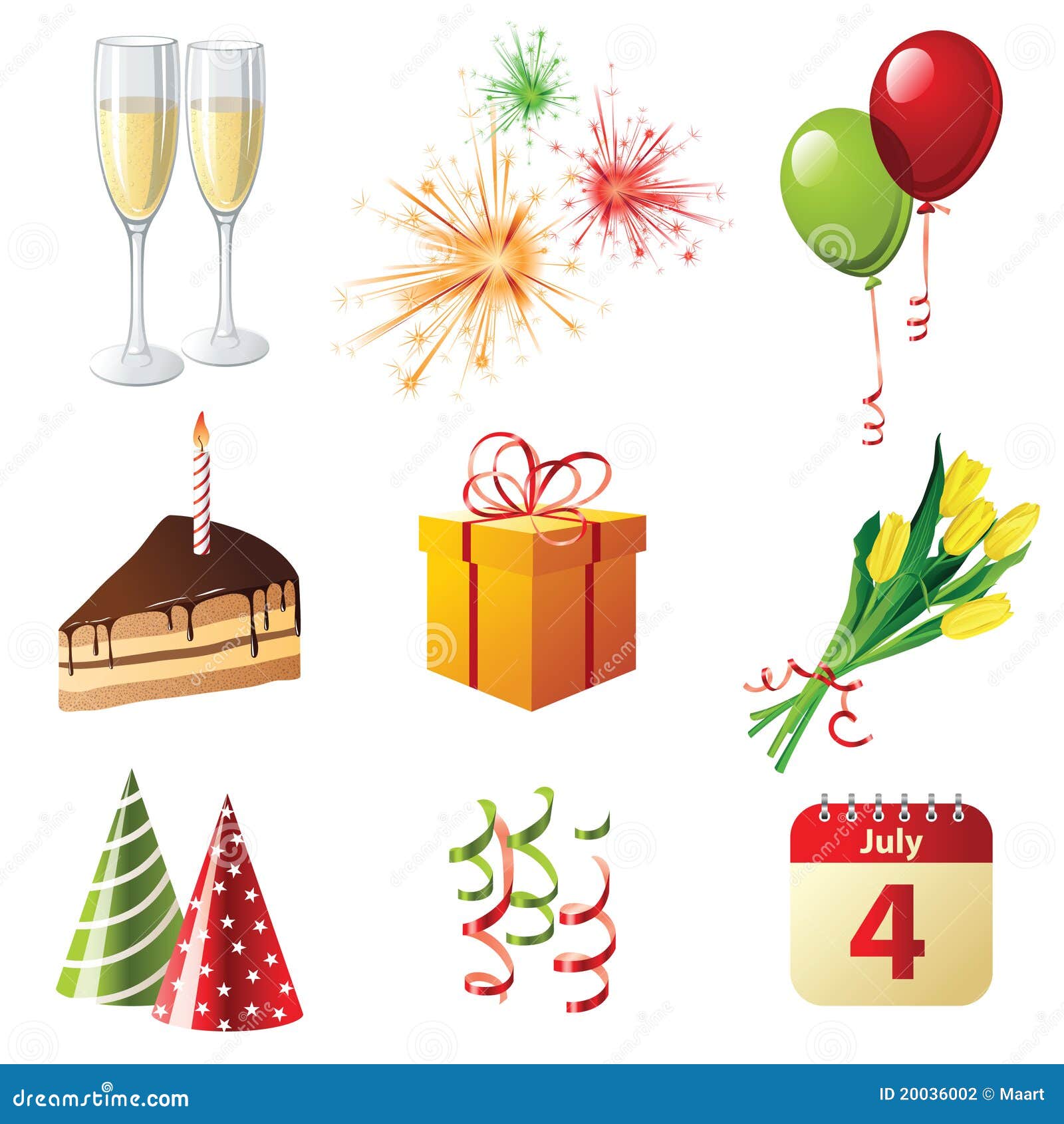 Celebration icons stock vector. Illustration of party - 20036002