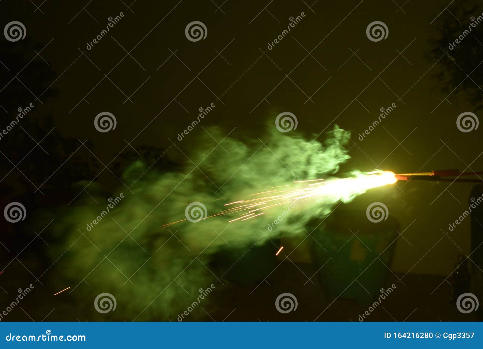 Celebration with Illustration of Exploding Firecracker a Long Exposure ...