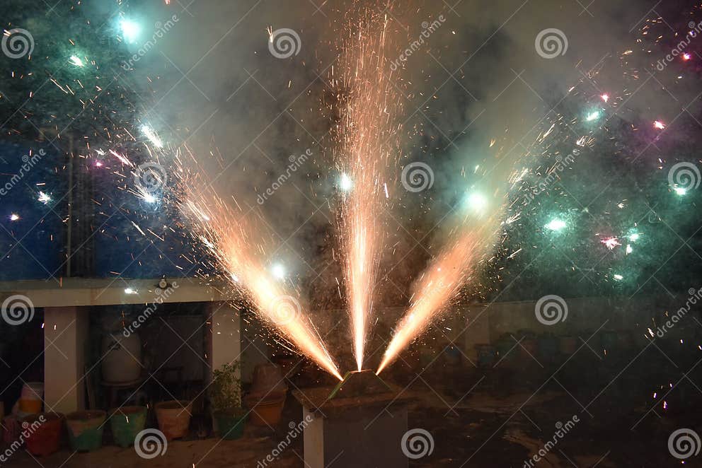 Celebration with Illustration of Exploding Firecracker a View of a Type ...