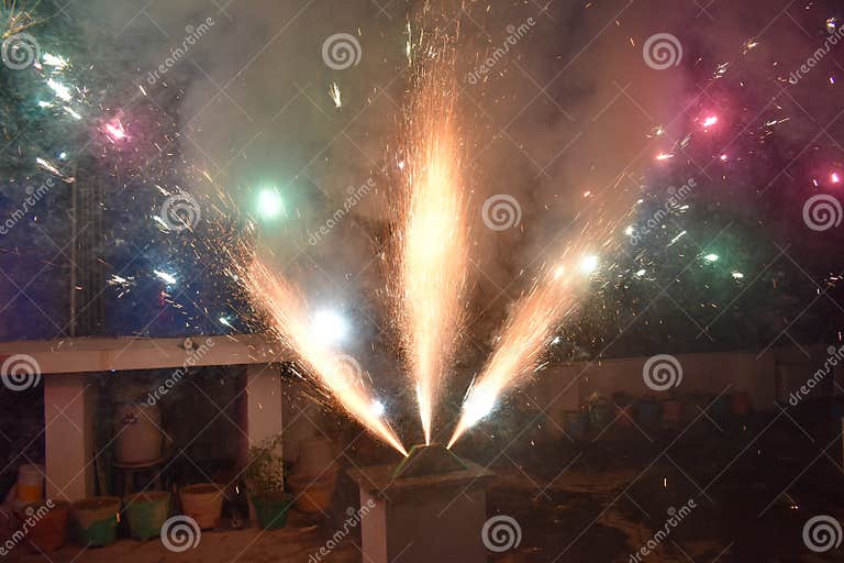 Celebration with Illustration of Exploding Firecracker a View of a Type ...