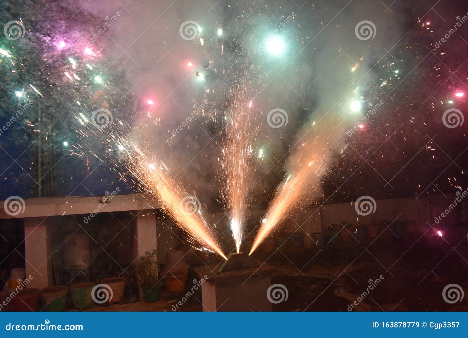 Celebration with Illustration of Exploding Firecracker a View of a Type ...