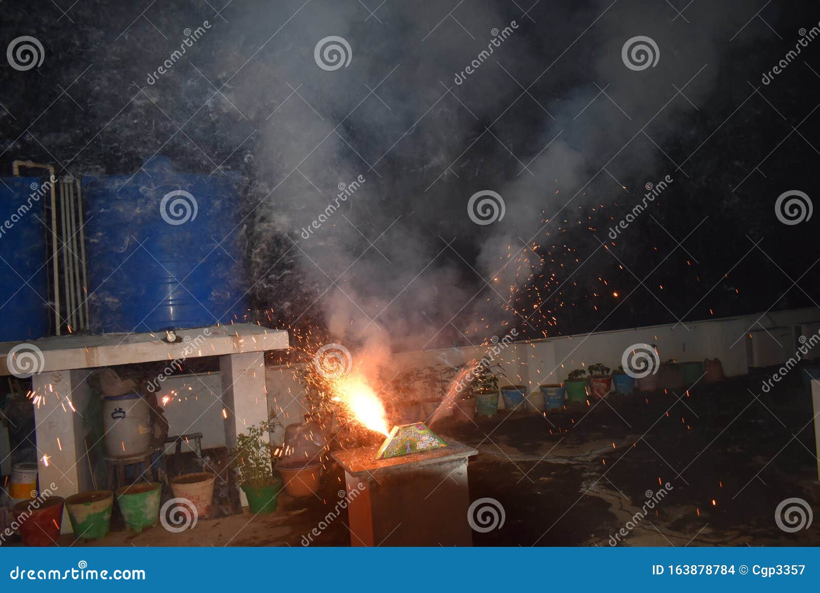 Celebration with Illustration of Exploding Firecracker a View of a Type ...