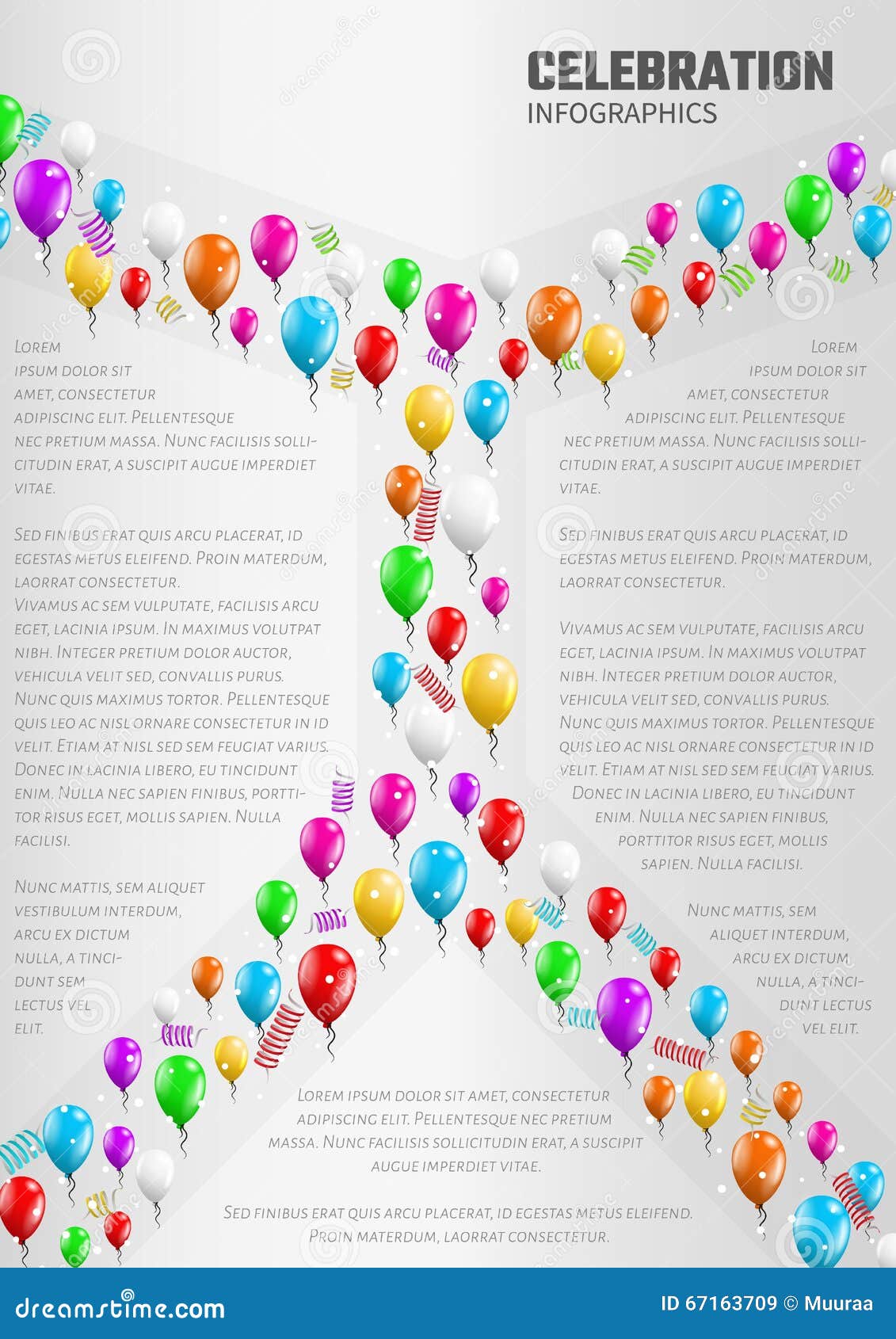 Celebration Infographics with Balloons Stock Illustration ...